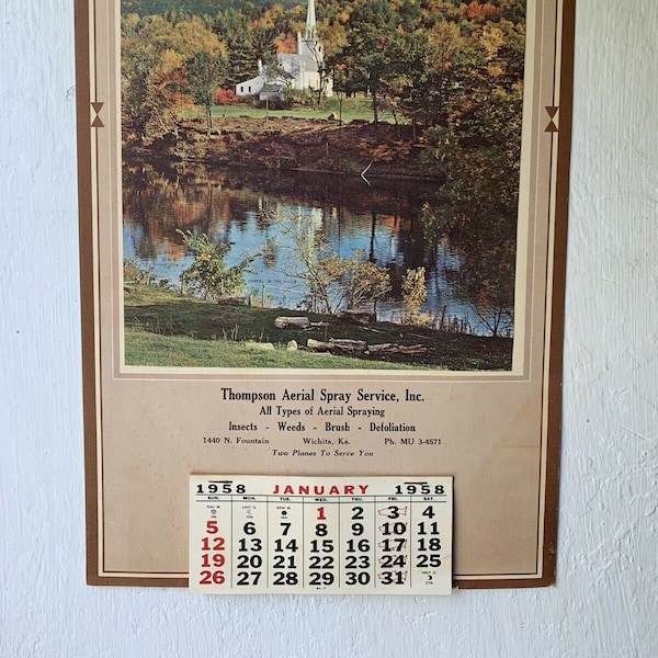 1958 Calendar - Etsy