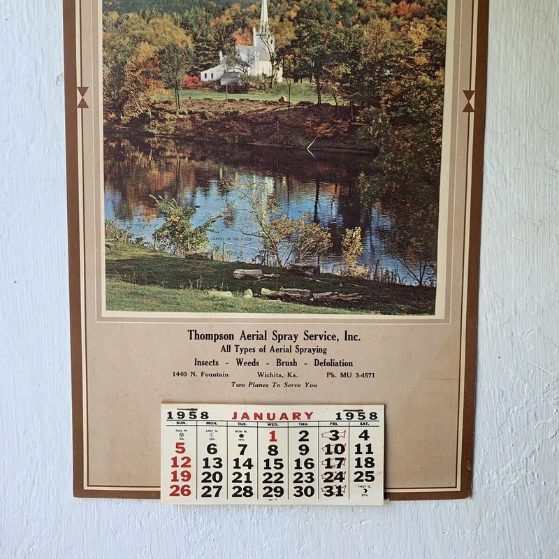 1958 Calendar - Etsy