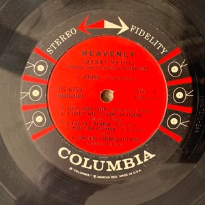 1959 33 RPM 12 Vinyl Record Johnny Mathis Heavenly - Etsy