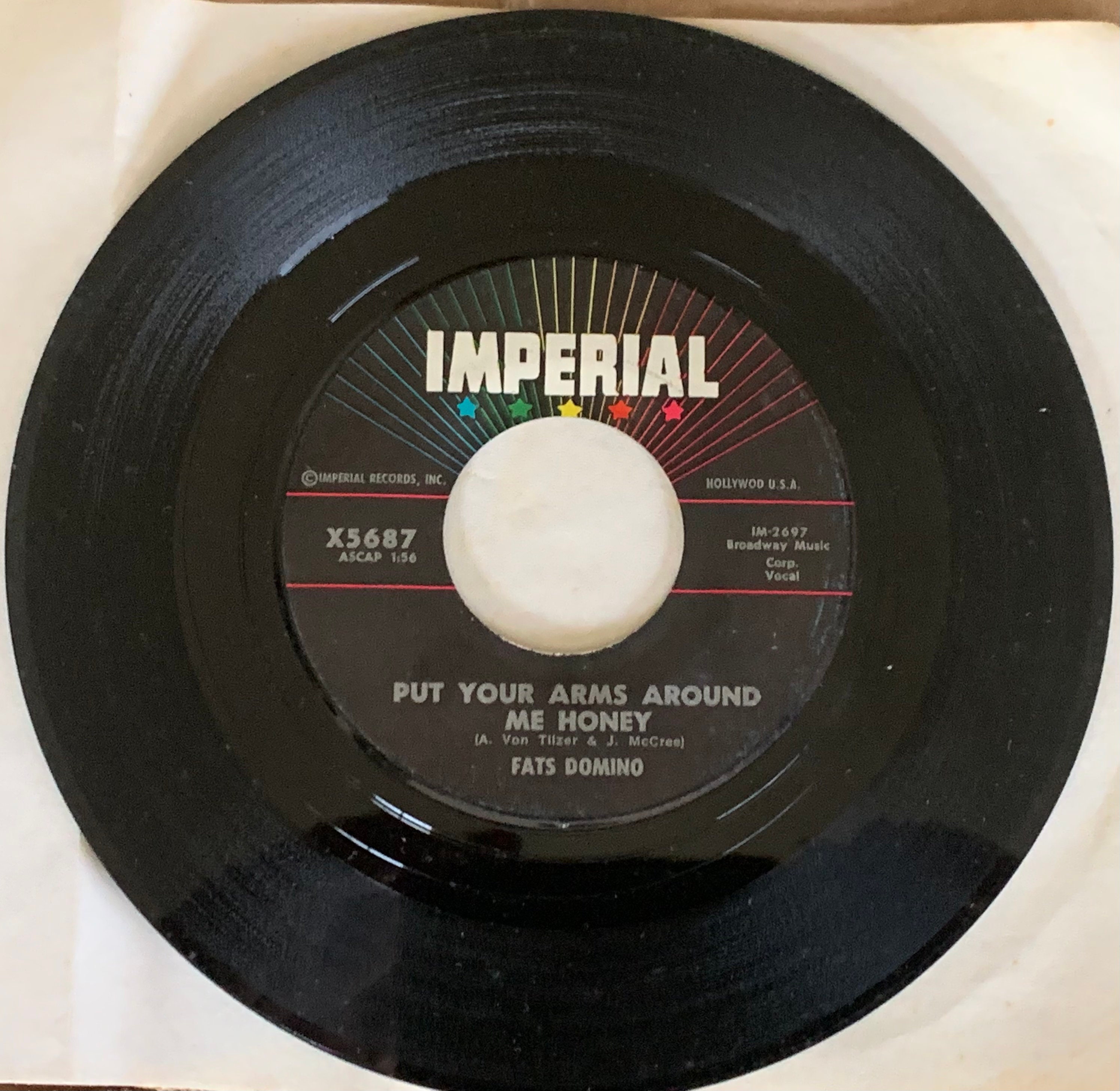 1960 45 RPM 7 Vinyl Record Fats Domino Put Your Arms | Etsy
