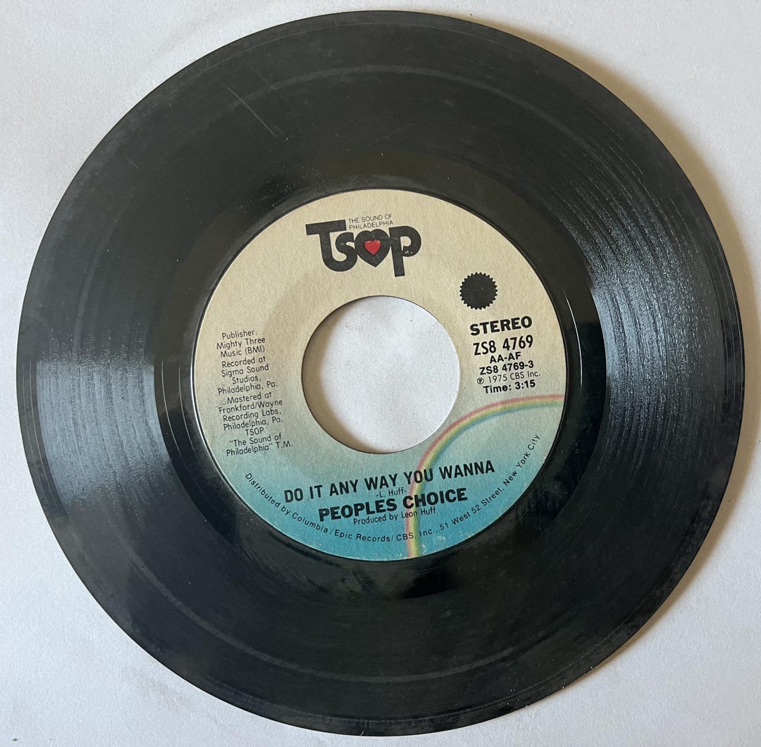 1975 45 RPM 7" Vinyl Record People's Choice - Do It Any Way You Wanna ...