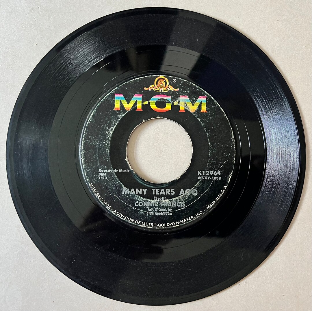1960 45 RPM 7 Vinyl Record Connie Francis Many Tears Ago Senza Mamma ...