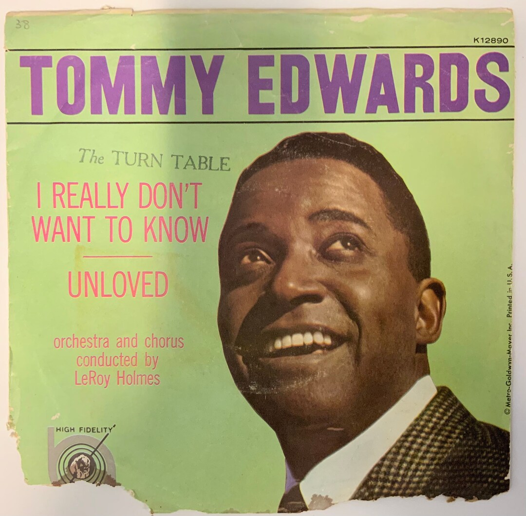 1960 45 RPM 7" Vinyl Tommy Edwards - I Really Don't Want to Know ...