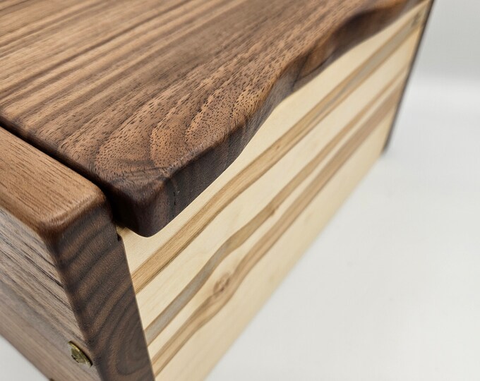 Wooden Keepsake Box Live Edge Hinged Lid Sturdy - Etsy