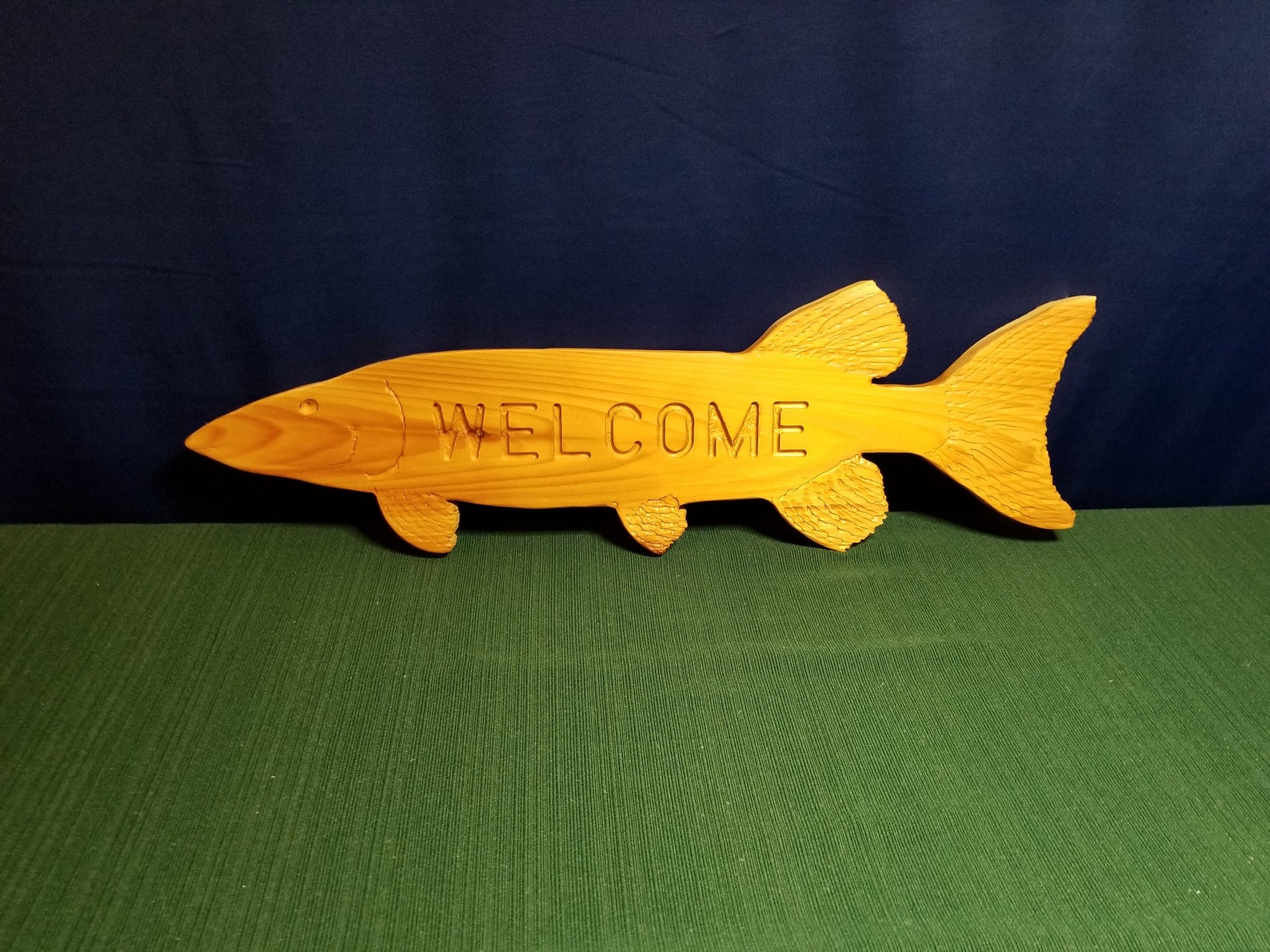 Wooden Fish Sign / Northern Pike Welcome / Lake House / Cabin - Etsy