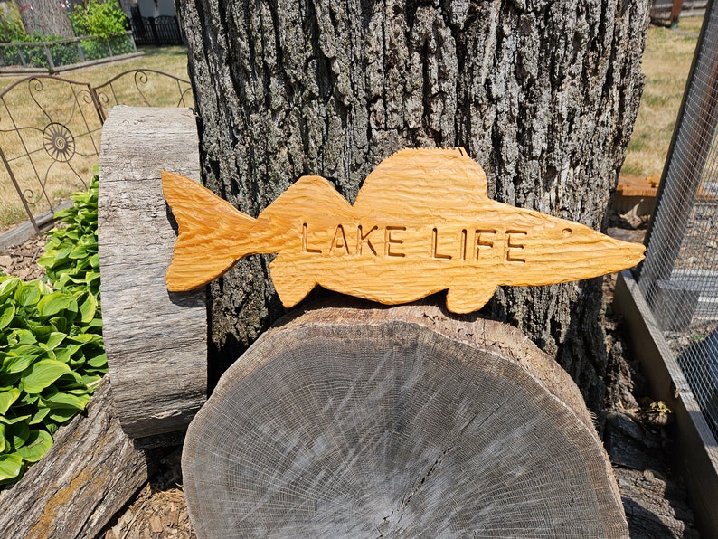 Wooden Fish Sign Walleye Lake Life Sign - Etsy