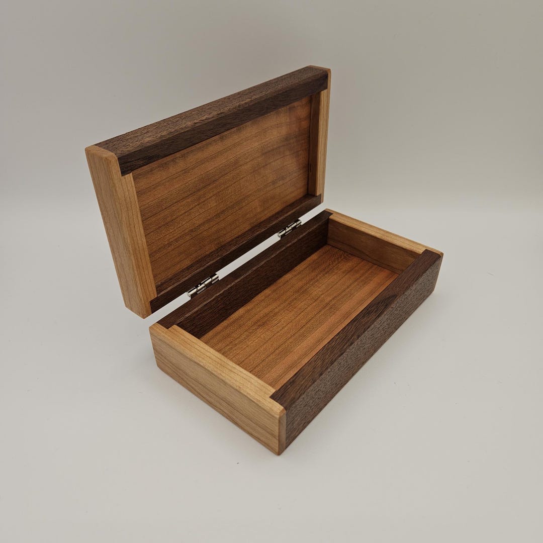 Small Wooden Keepsake Box Walnut, Cherry W Hinged Lid - Etsy