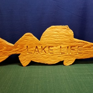 Wooden Fish Sign Walleye Lake Life Sign - Etsy