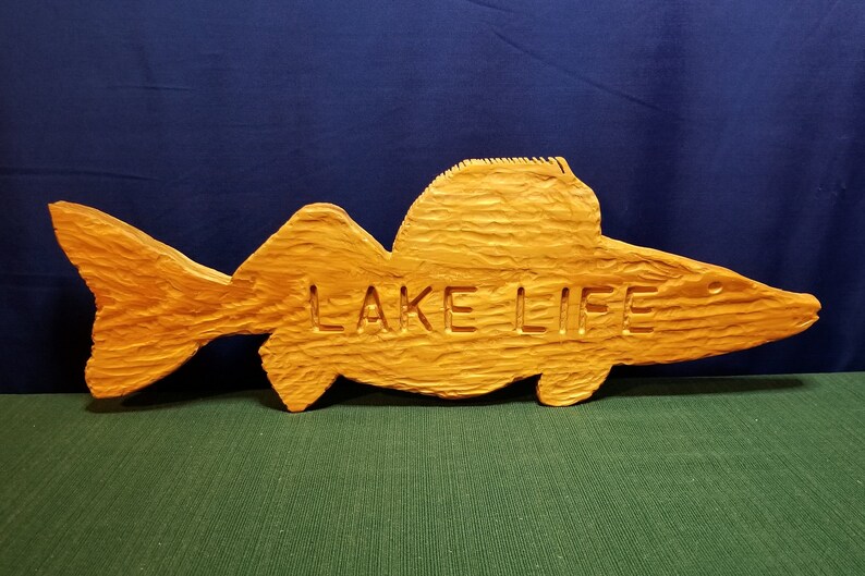Wooden Fish Sign Walleye Lake Life Sign - Etsy
