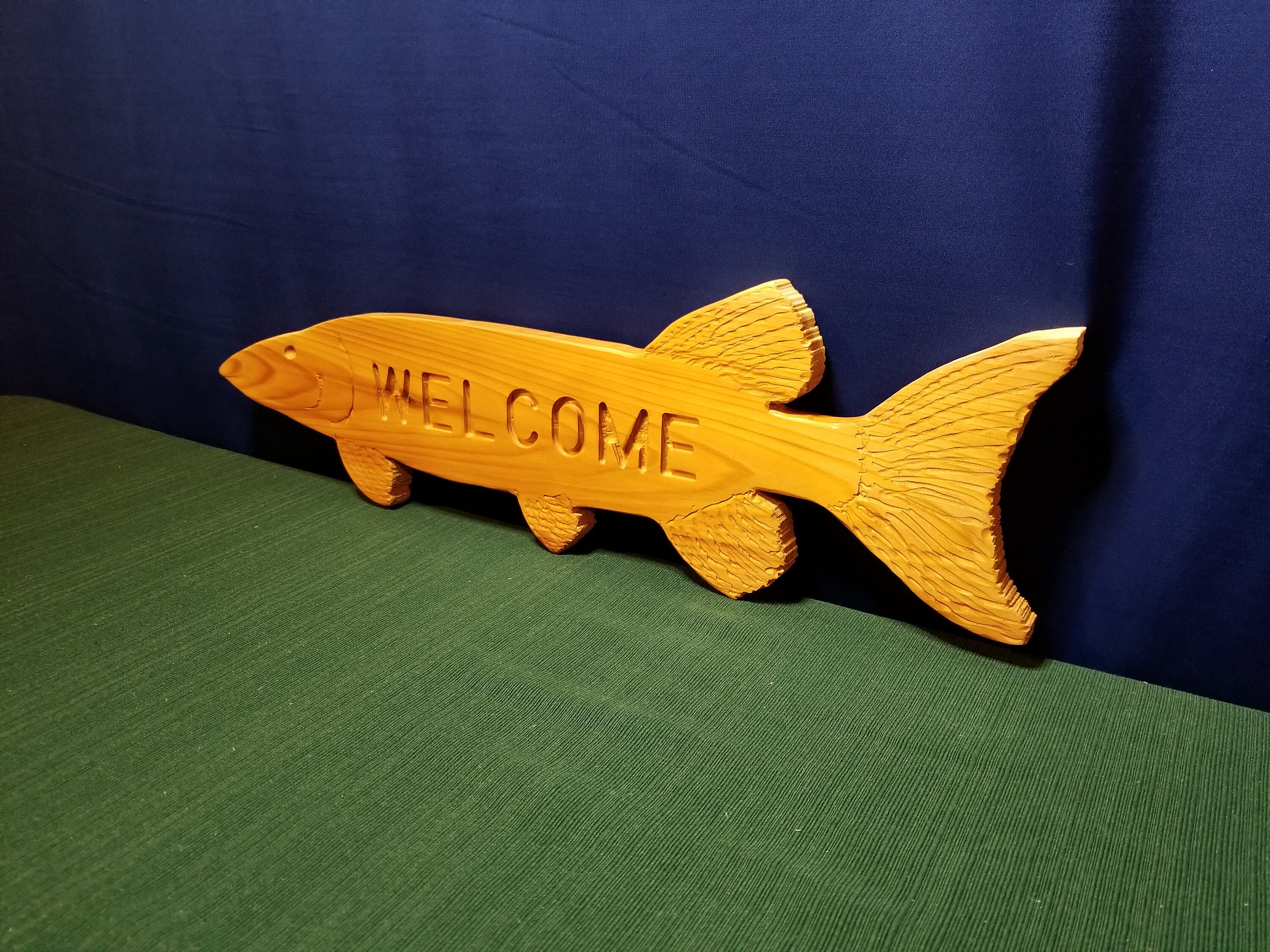 Wooden Fish Sign / Northern Pike Welcome / Lake House / Cabin - Etsy