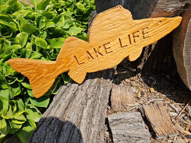 Wooden Fish Sign Walleye Lake Life Sign - Etsy