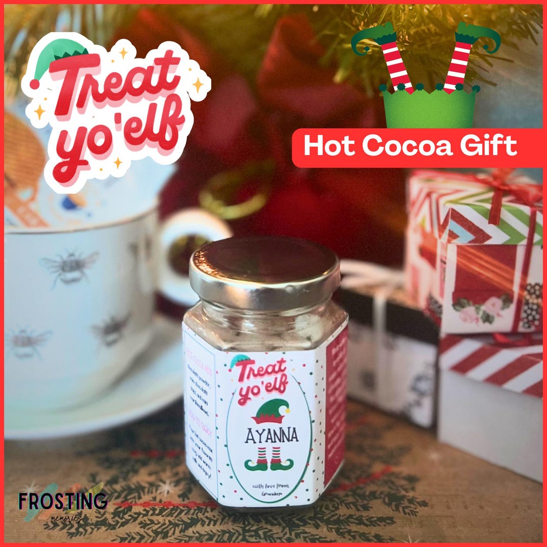 Personalized Elf-themed Hot Chocolate Jar Gift Custom Name Holiday ...