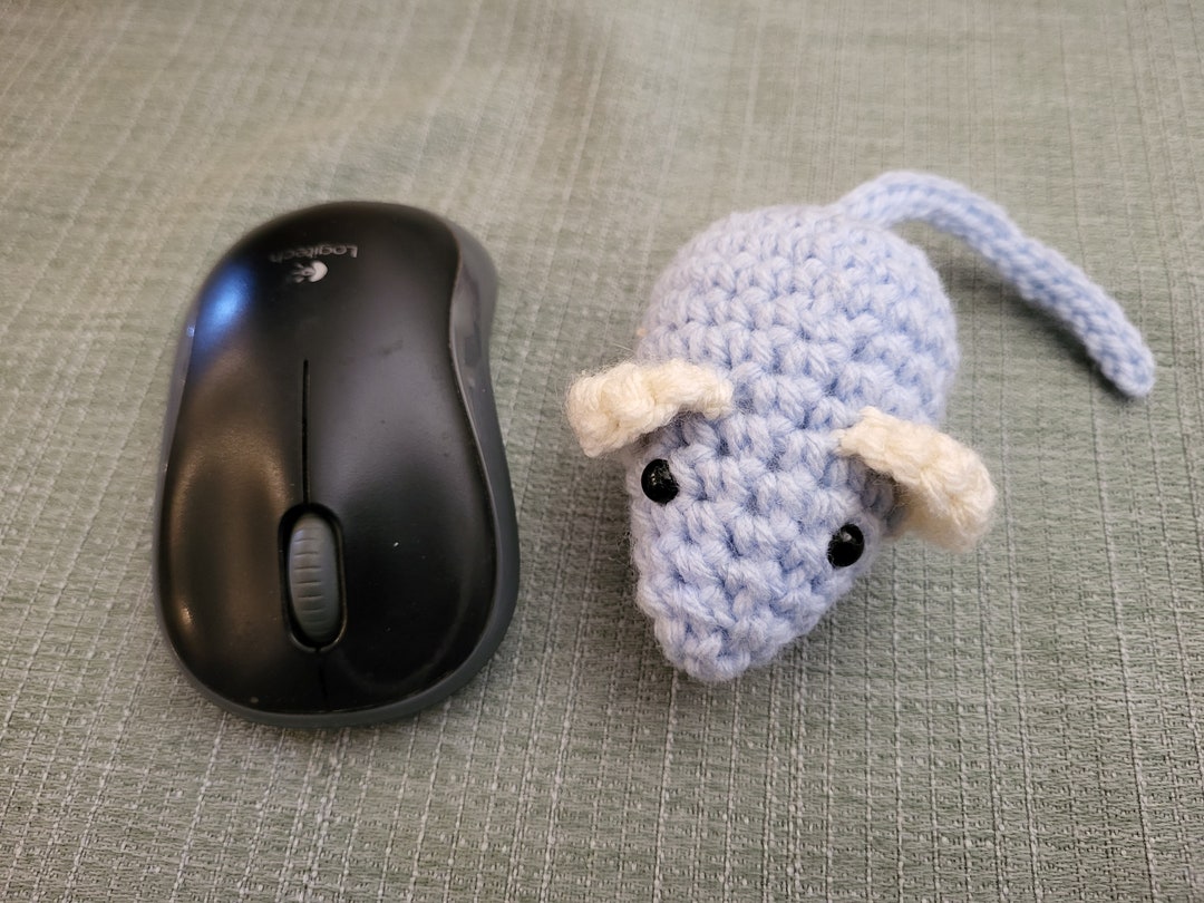 Pale Blue Mouse Crochet Stuffed Toy Amigurumi - Etsy