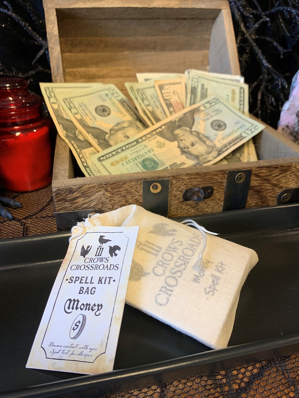 Money Spell Bag ~ Witchcraft Kit ~ All Natural: III Crows Crossroads - Etsy