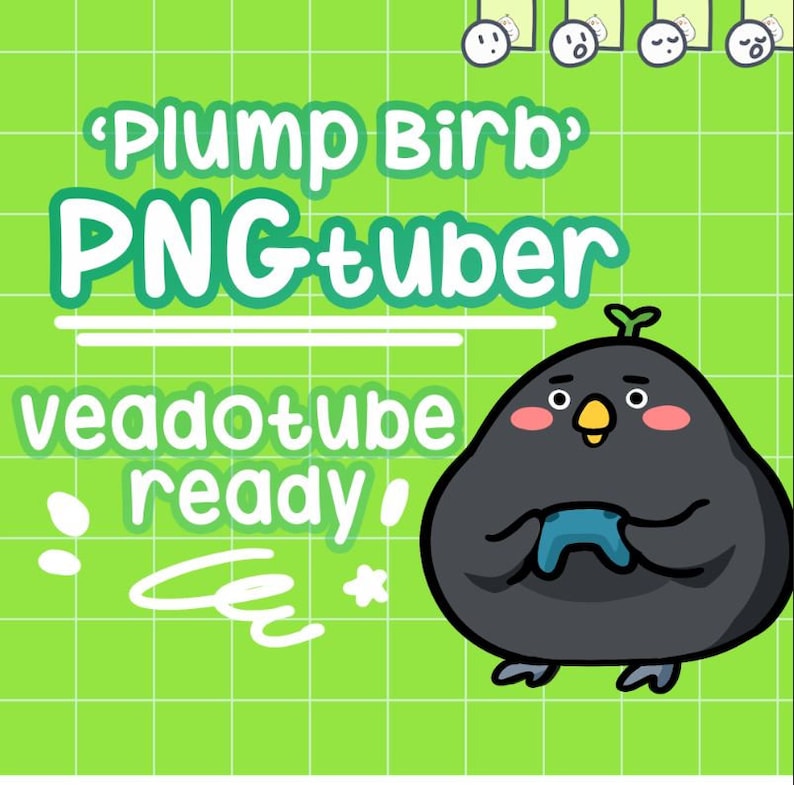 Crow Pngtuber | Cute Plump Birb Avatar, Veadotube Ready - Etsy New Zealand