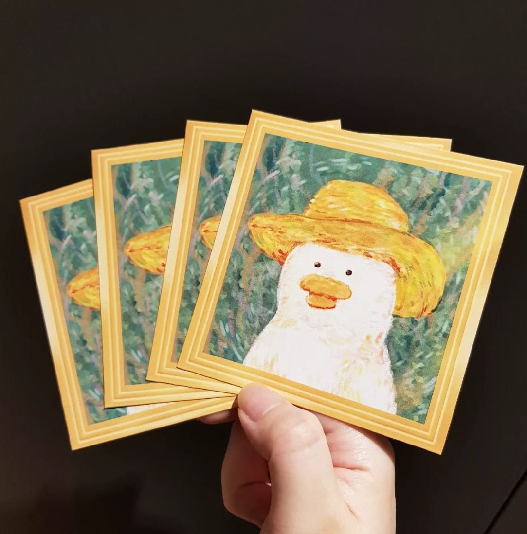Duck Van Gogh Mini (10cm) Art Print - Etsy New Zealand