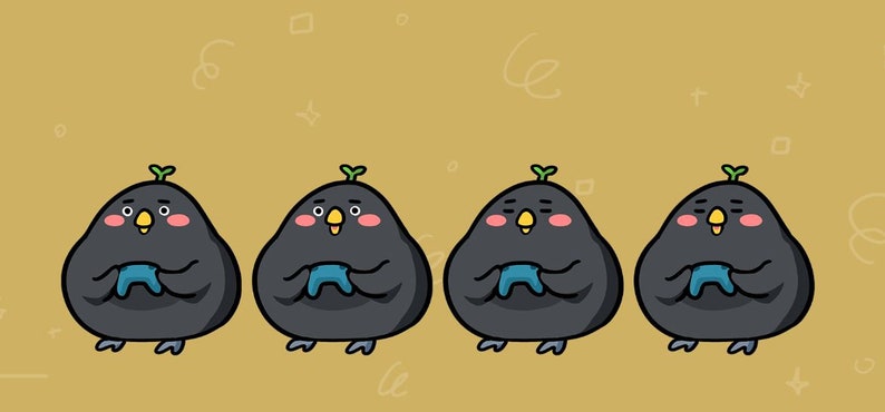 Crow Pngtuber | Cute Plump Birb Avatar, Veadotube Ready - Etsy New Zealand