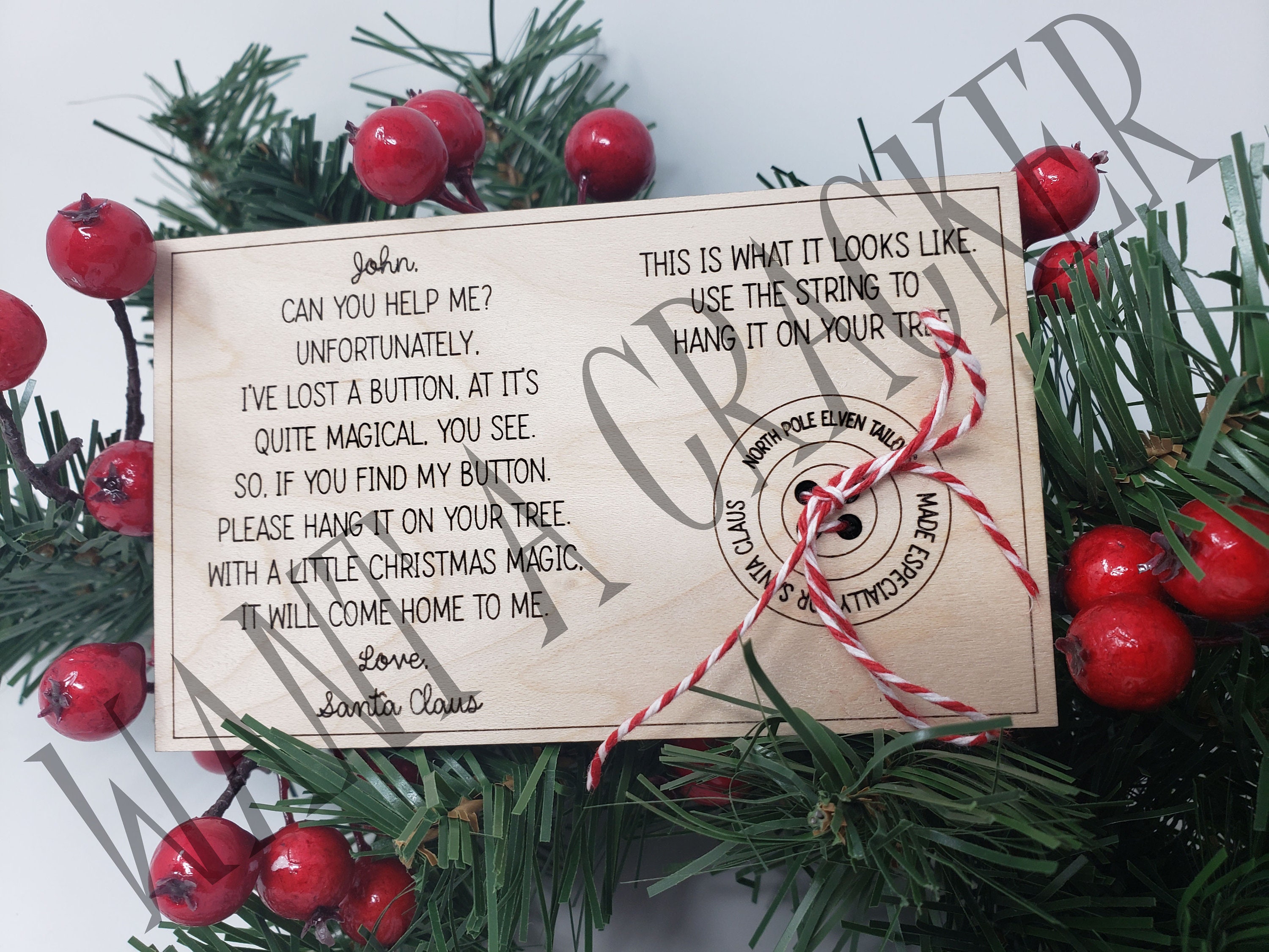 SVG Santa's Lost Button Postcard and Button, Christmas Holiday Kids ...