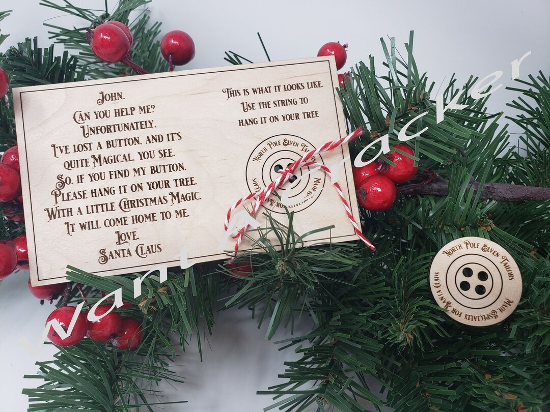 SVG Santa's Lost Button Postcard and Button, Christmas Holiday Kids ...