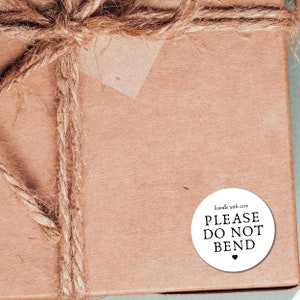 Please Do Not Bend Stickers, Handle With Care Stickers, Round Thank You ...