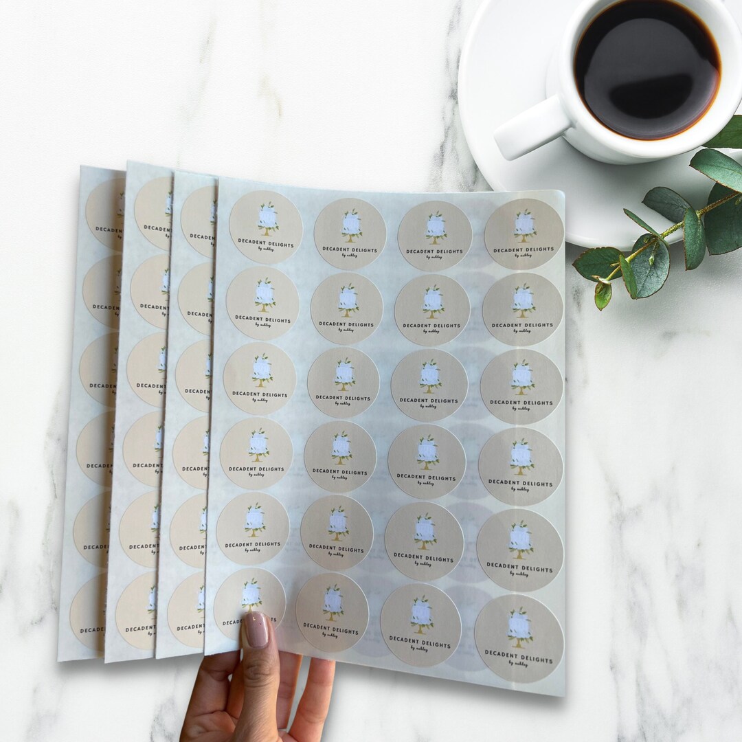 White Matte Logo Stickers Custom Round or Square Labels - Etsy Canada