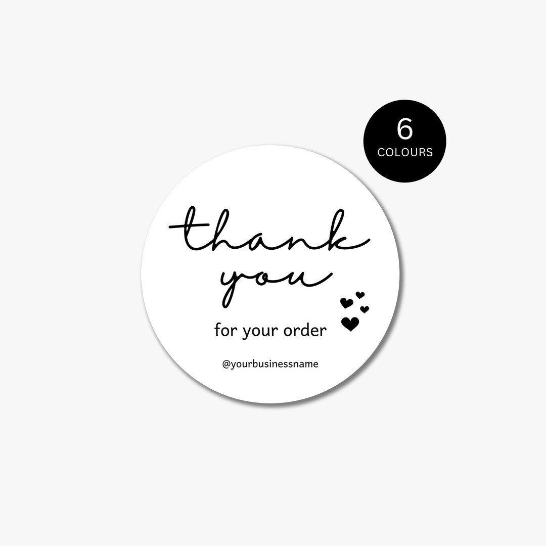 Thank You for Your Order Stickers, Thank You Stickers, Box Labels ...