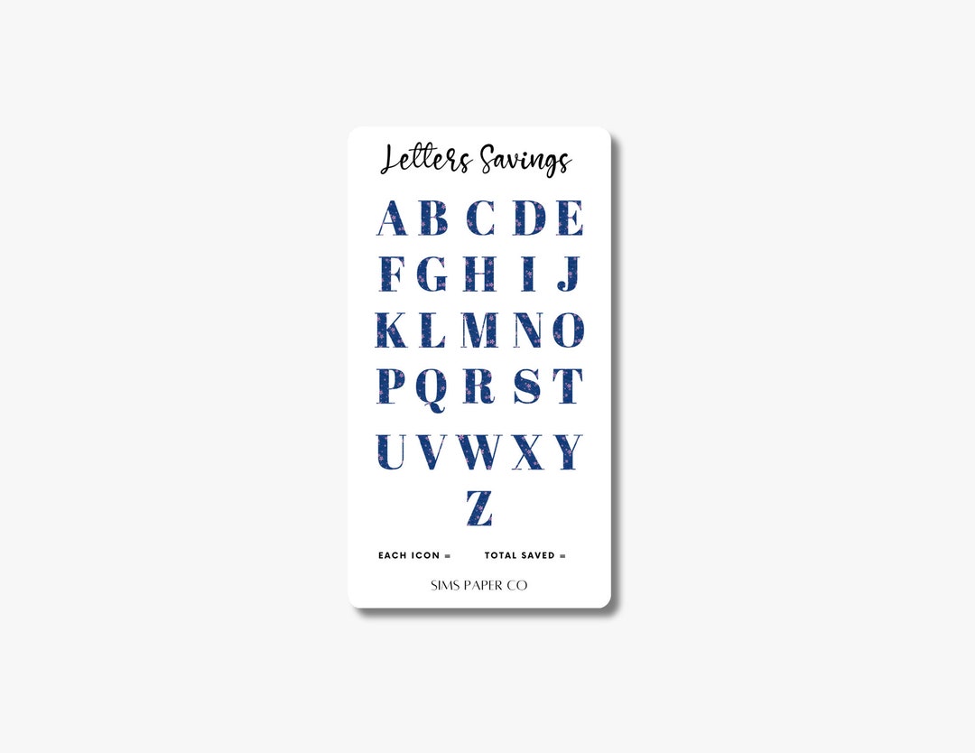 Alphabet Letters Savings Challenge, Kids Savings Tracker, Laminated ...