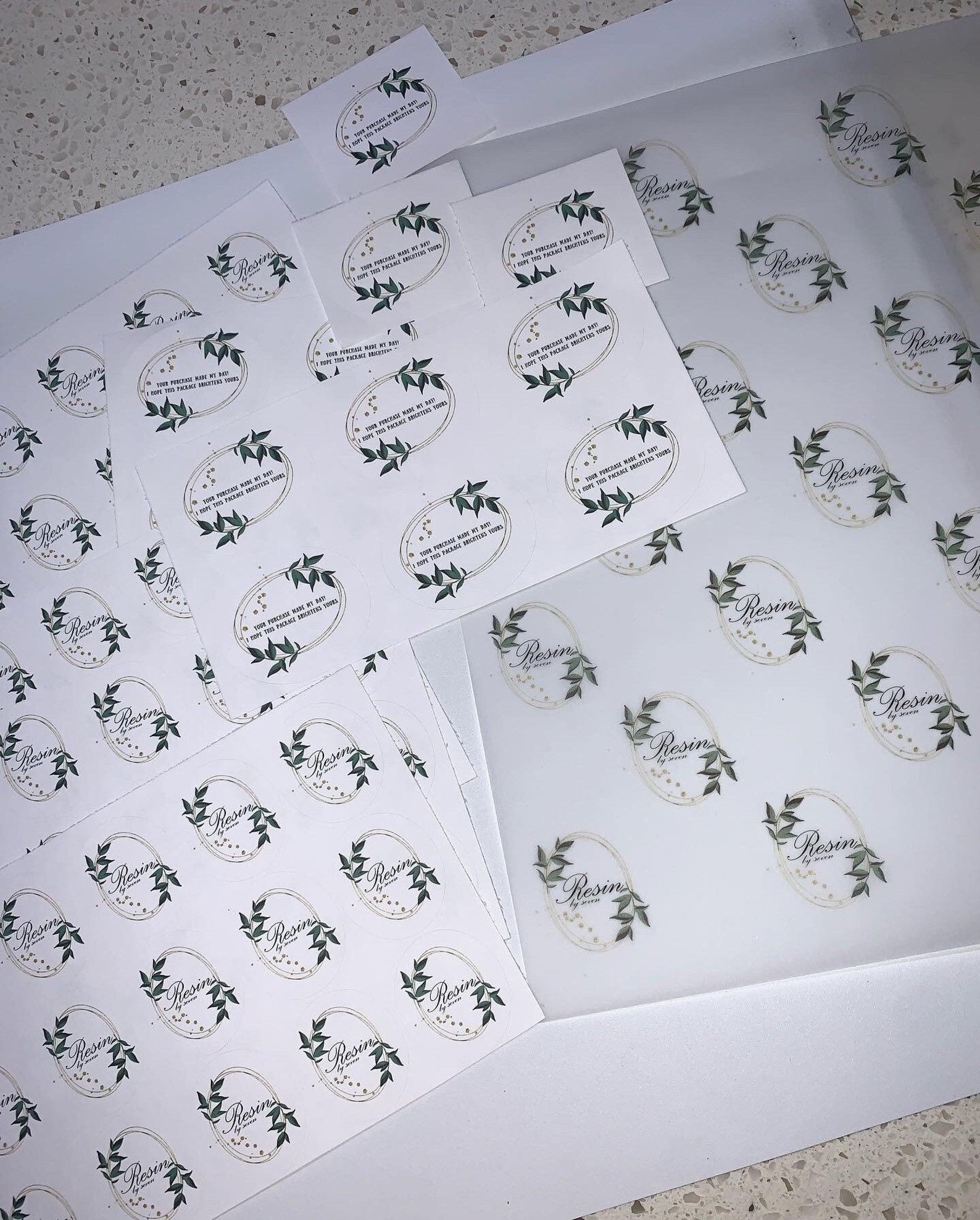 White Matte Logo Stickers Custom Round or Square Labels - Etsy Canada