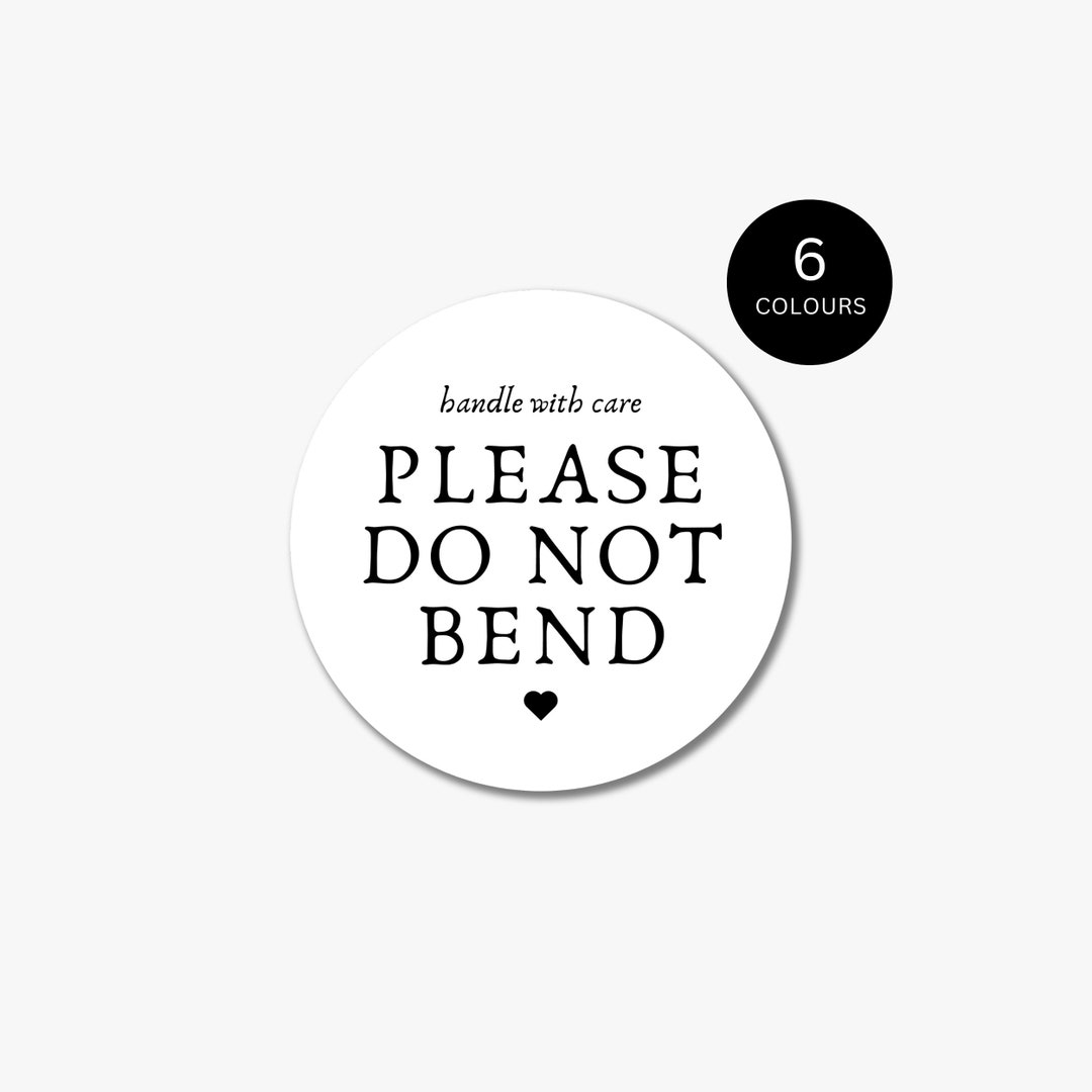 Please Do Not Bend Stickers, Handle With Care Stickers, Round Thank You ...