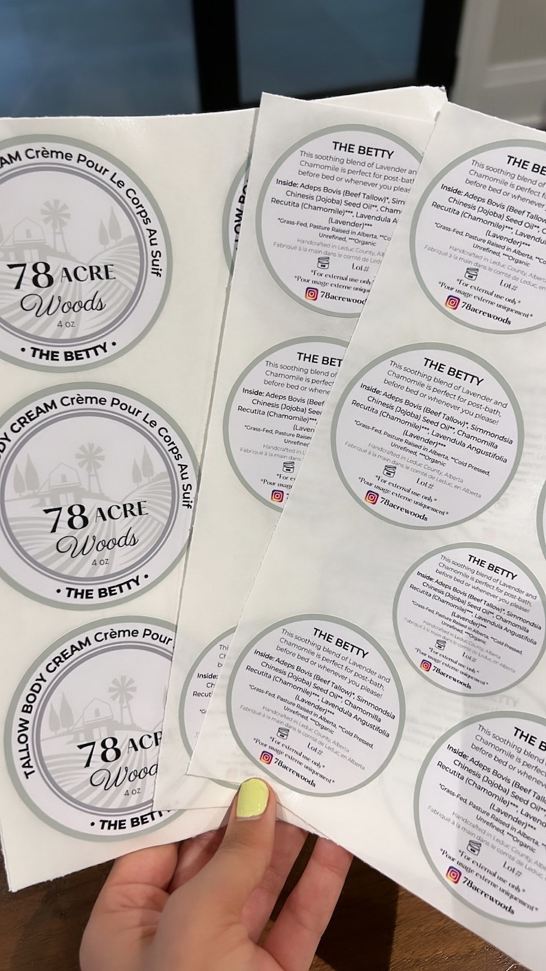 White Matte Logo Stickers Custom Round or Square Labels - Etsy Canada