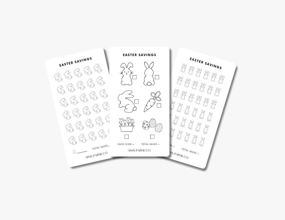 Happy Easter Savings Challenge, Easter Bunny Savings Tracker, Laminated ...