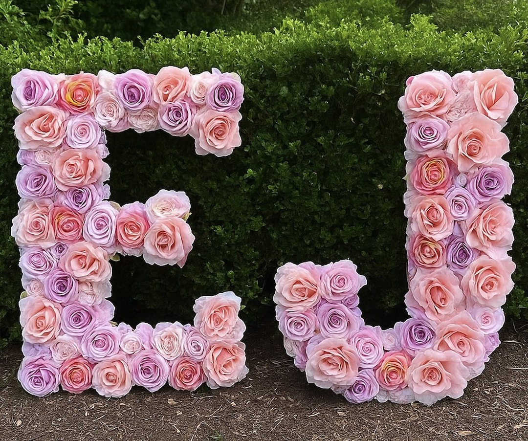 Large Custom Floral Letter or Number, Wedding Decor, Party Centerpiece ...