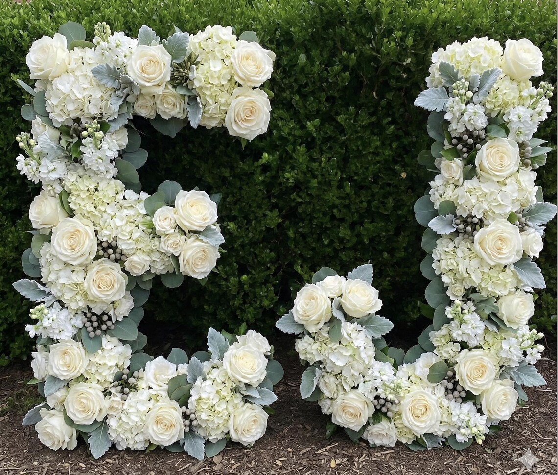 Large Custom Floral Letter, Monogram for Weddigns, Birthdays, Parties ...