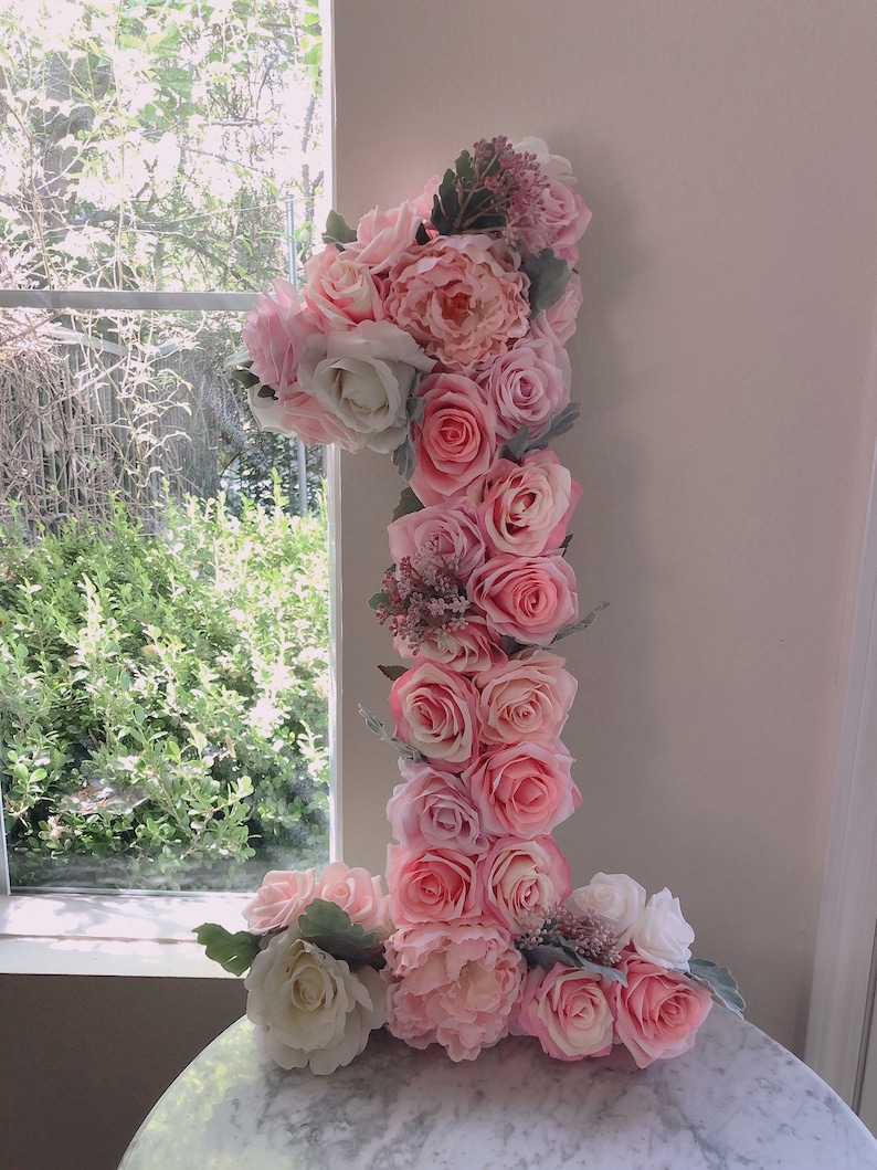 Pink Floral Letter Centerpiece – Birthday Party Decor, Girl’s Room ...