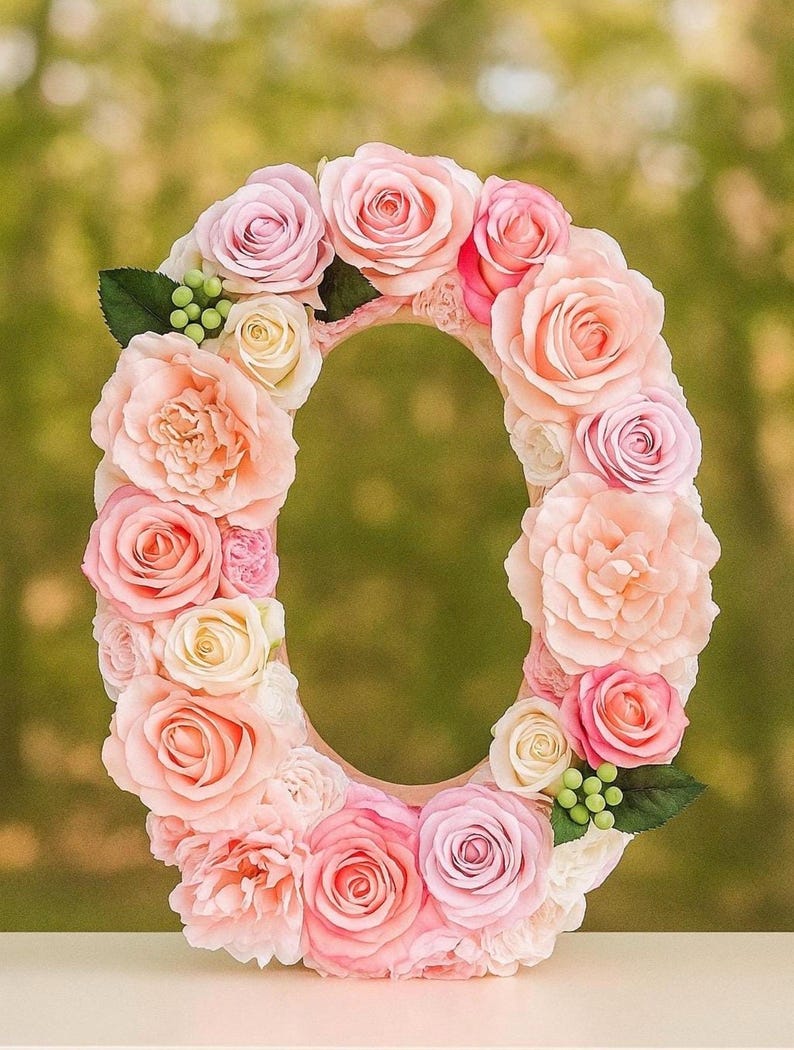 Large Custom Floral Letter or Number, Wedding Decor, Party Centerpiece ...