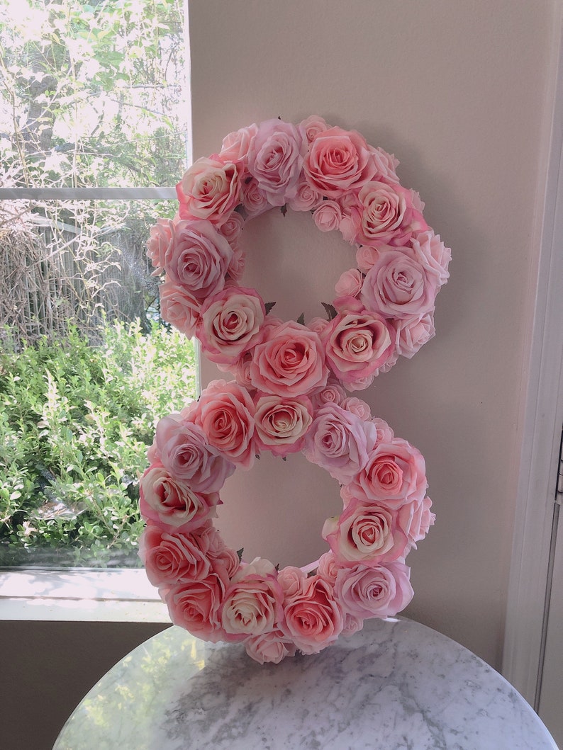 Pink Floral Letter Centerpiece – Birthday Party Decor, Girl’s Room ...