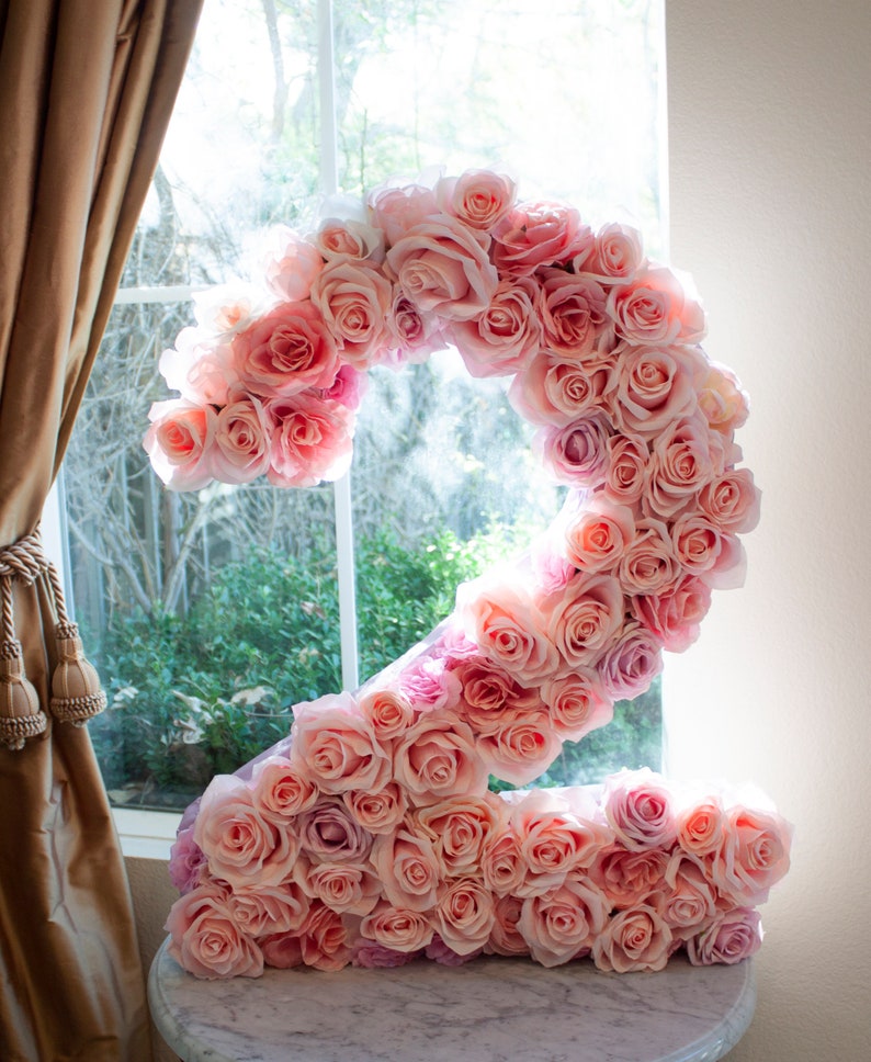 Large Custom Floral Letter or Number, Wedding Decor, Party Centerpiece ...