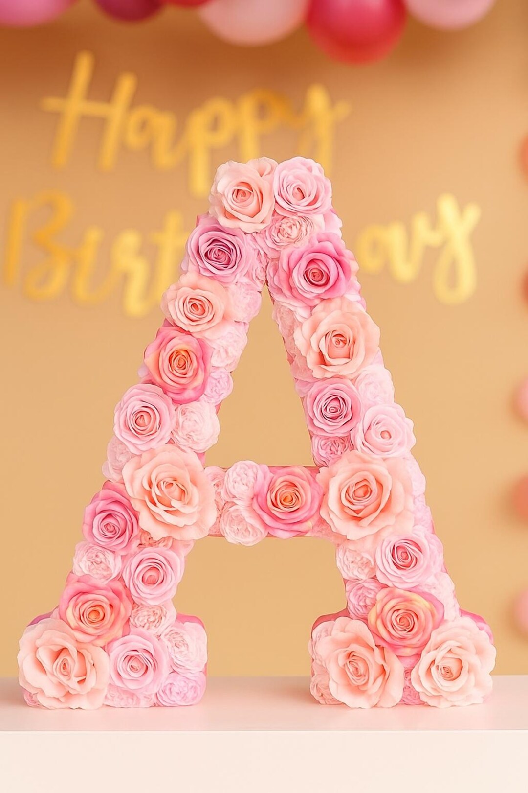 Pink Floral Letter A Centerpiece – Handmade Nursery Decor - Etsy