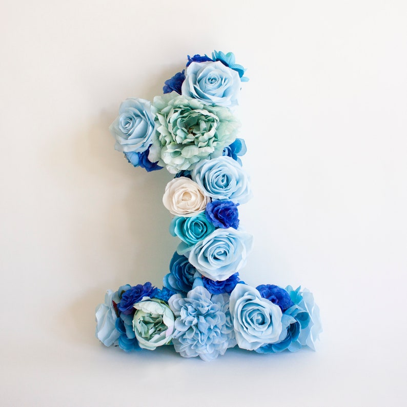 Ocean Theme Flower Number 1 First Birthday Number Floral - Etsy
