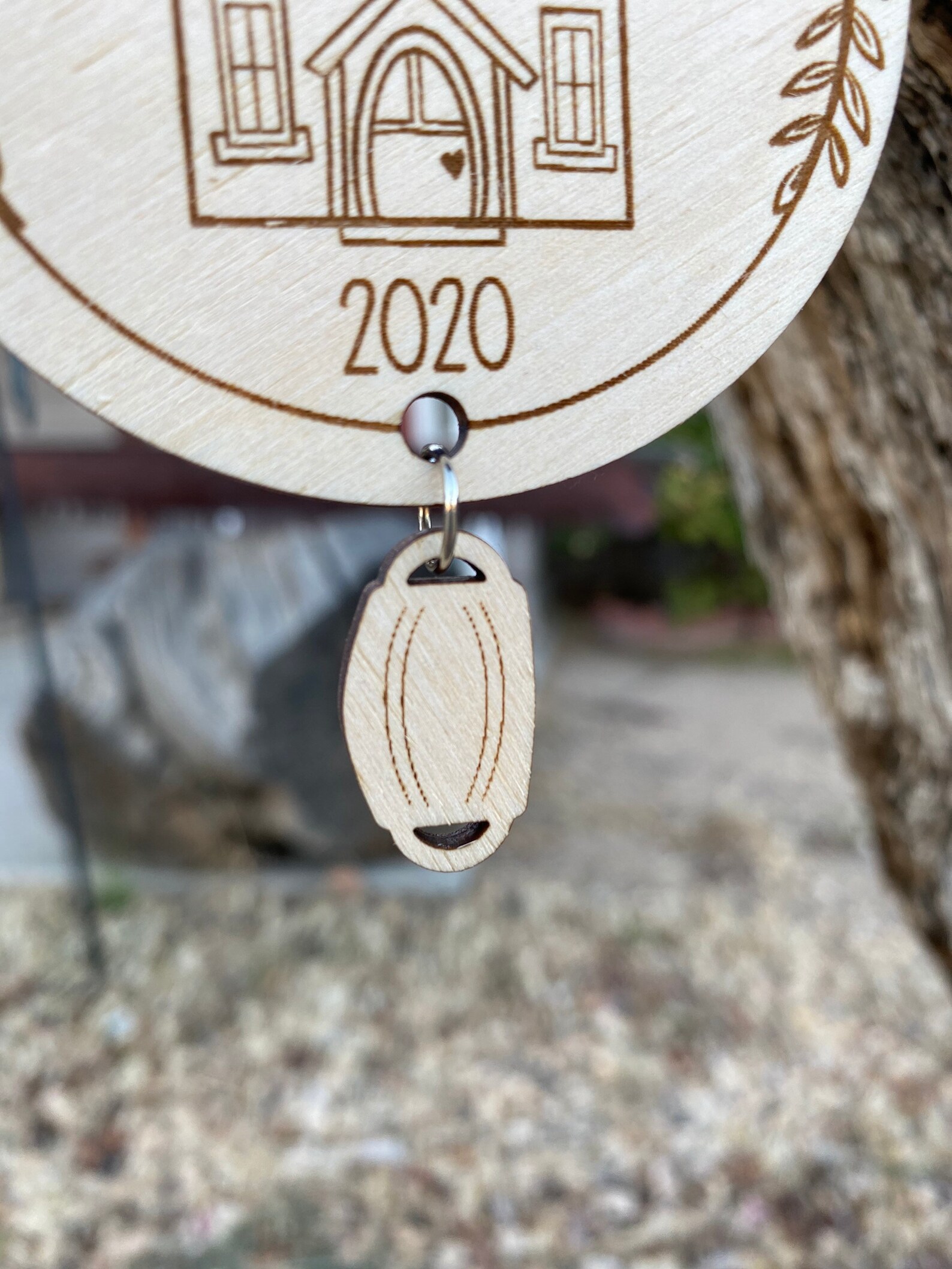 The Year We Stayed Home Christmas Ornament, Mask, Stayed Home, 2020 ...