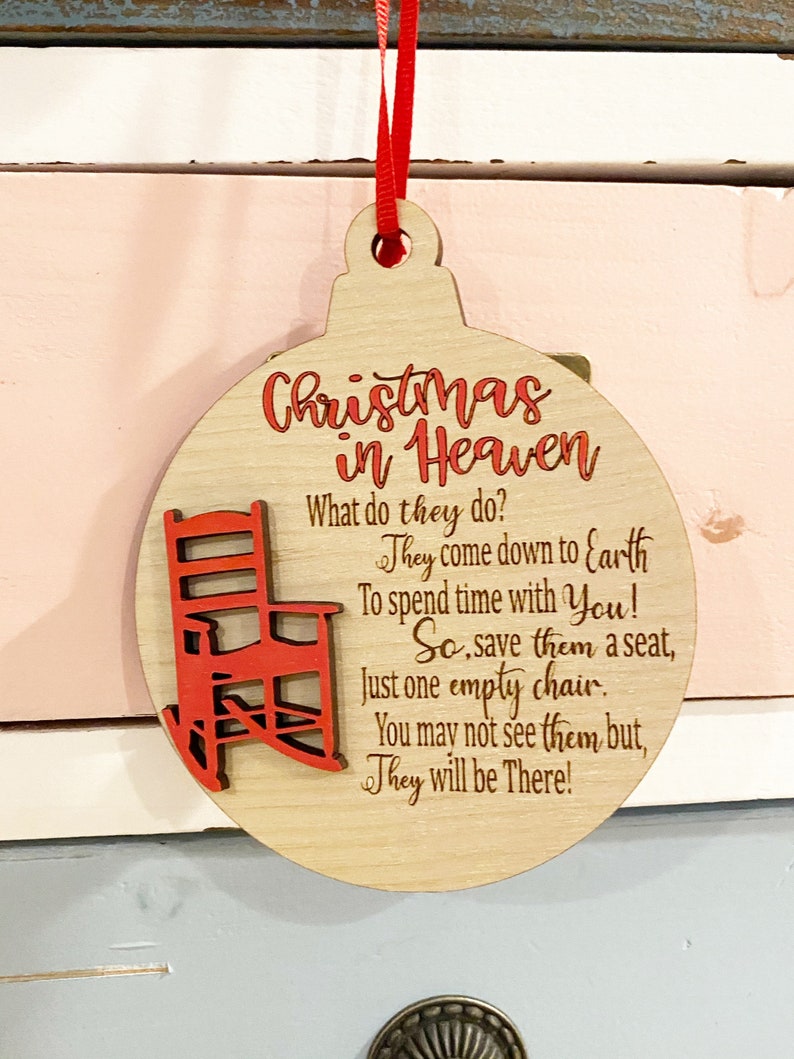 Christmas in Heaven Wood Ornament, Missing Someone, RIP, Memory ...