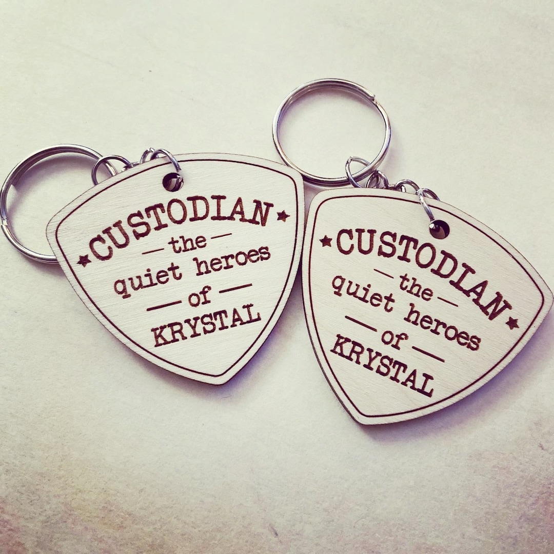 Custodian Keychain, School Appreciation, Custodial, Personalized Wood ...