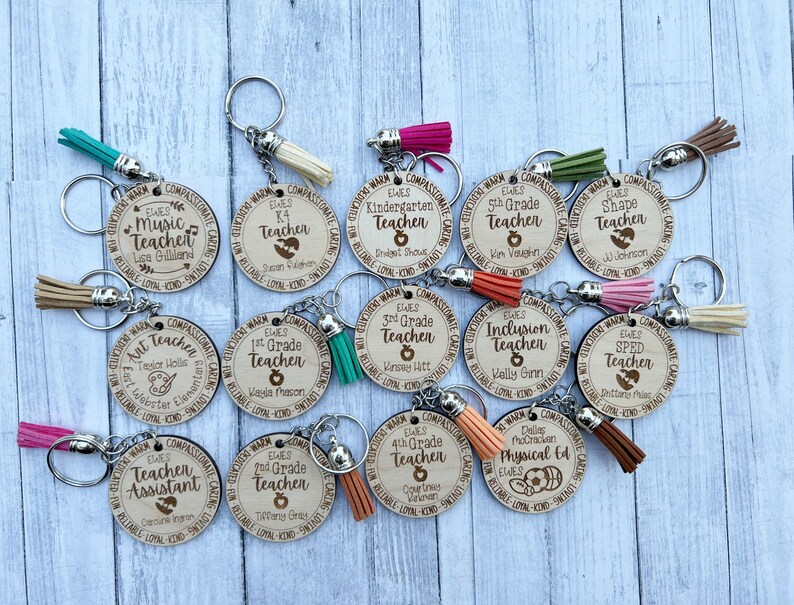 School Position Keychains, Lunch Lady, Principal, Teacher, Assistant ...