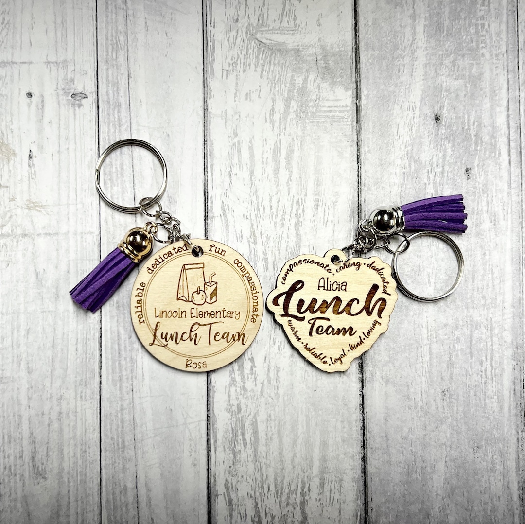 Wood Keychain, Lunch Lady, Lunch Crew, School Lunch Hero, Personalized ...
