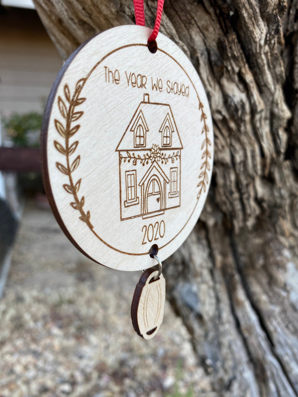 The Year We Stayed Home Christmas Ornament, Mask, Stayed Home, 2020 ...