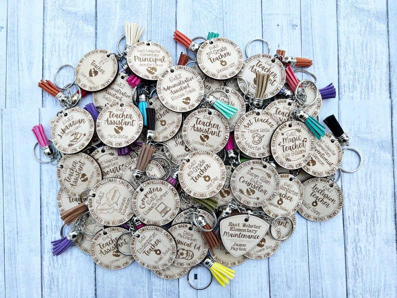 School Position Keychains, Lunch Lady, Principal, Teacher, Assistant ...