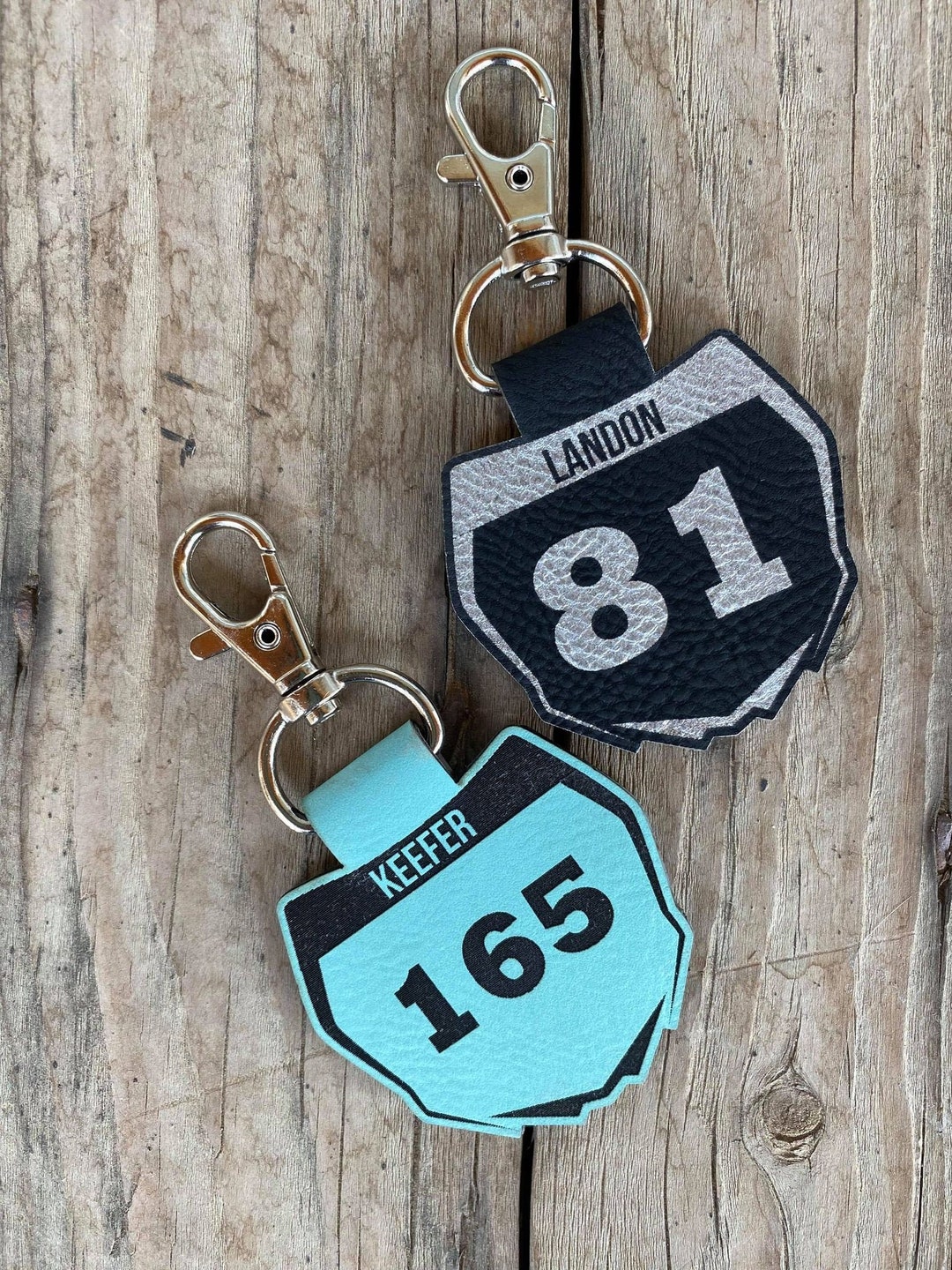 Motorcross Front Plate Keychains, Leather Keychain, Gear Bag Tag, Mx ...