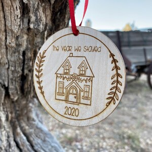 The Year We Stayed Home Christmas Ornament, Mask, Stayed Home, 2020 ...