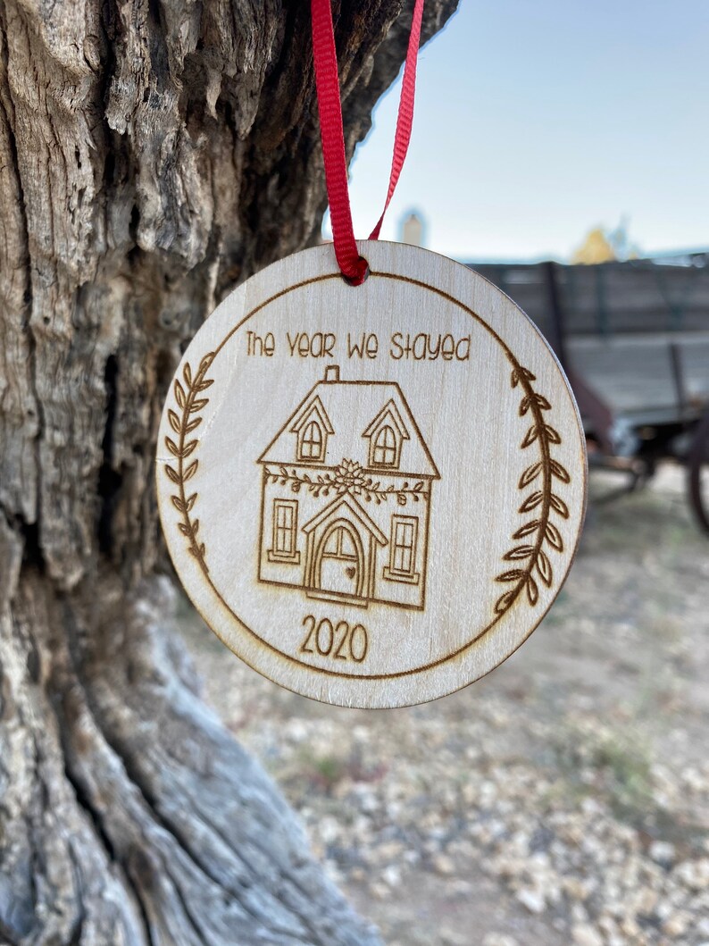 The Year We Stayed Home Christmas Ornament, Mask, Stayed Home, 2020 ...