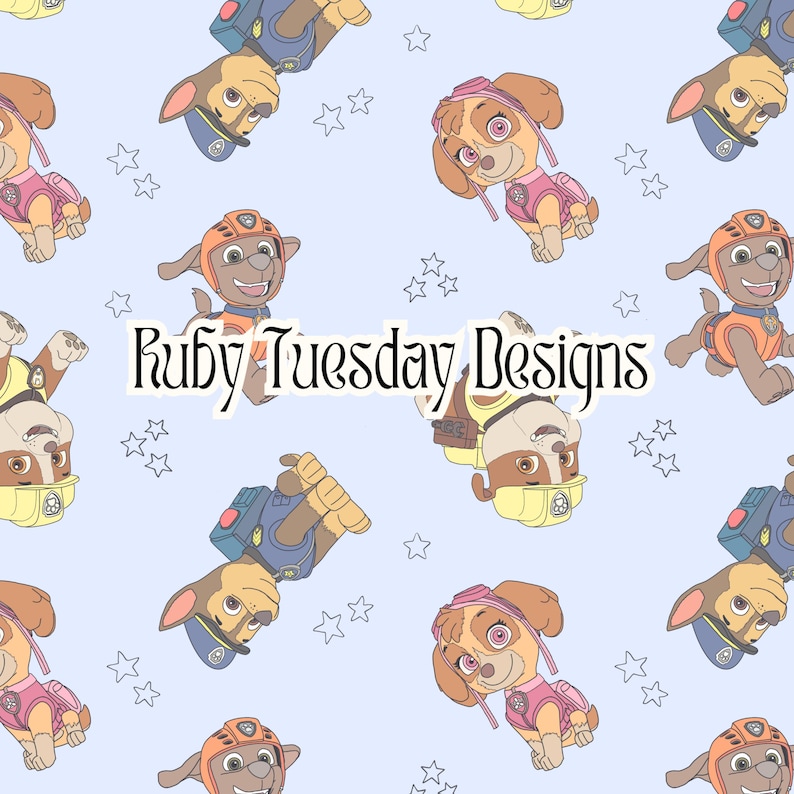 Paw Patrol Character Seamless Pattern Tile Digital Download File for ...